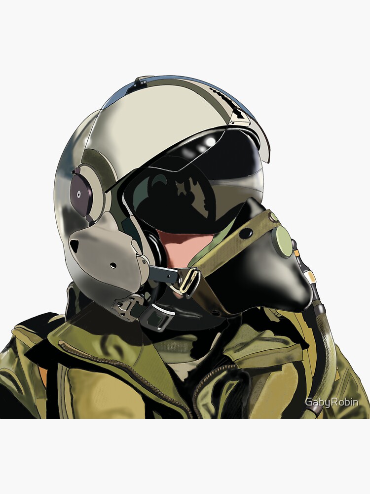 "Fighter pilot" Sticker for Sale by GabyRobin | Redbubble