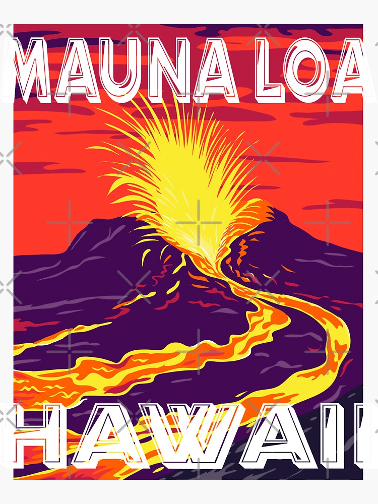 "Mauna Loa Hawaii Volcano" Sticker for Sale by MagicBoutique | Redbubble