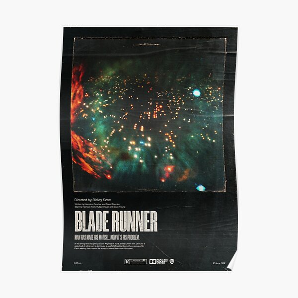 "Ridley Scott Blade Runner Vintage Movie " Poster for Sale by ...