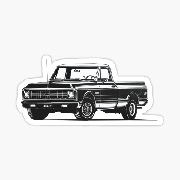 "Chevy c10 1972" Sticker for Sale by Prismadp | Redbubble