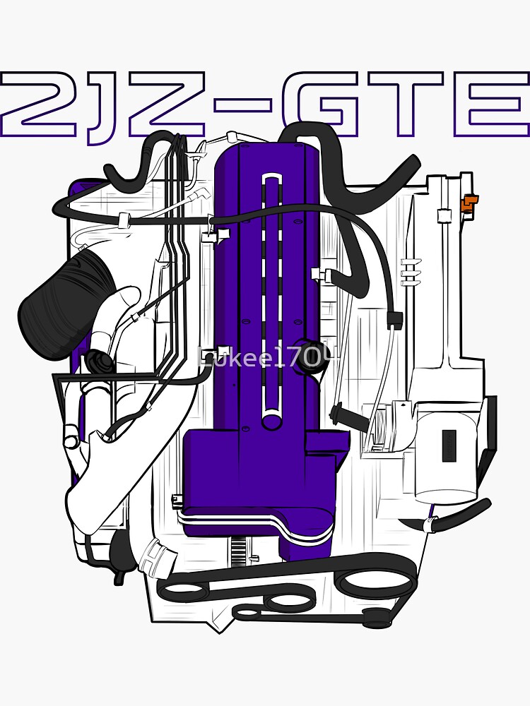 "2JZ-GTE" Sticker for Sale by Lukee1704 | Redbubble