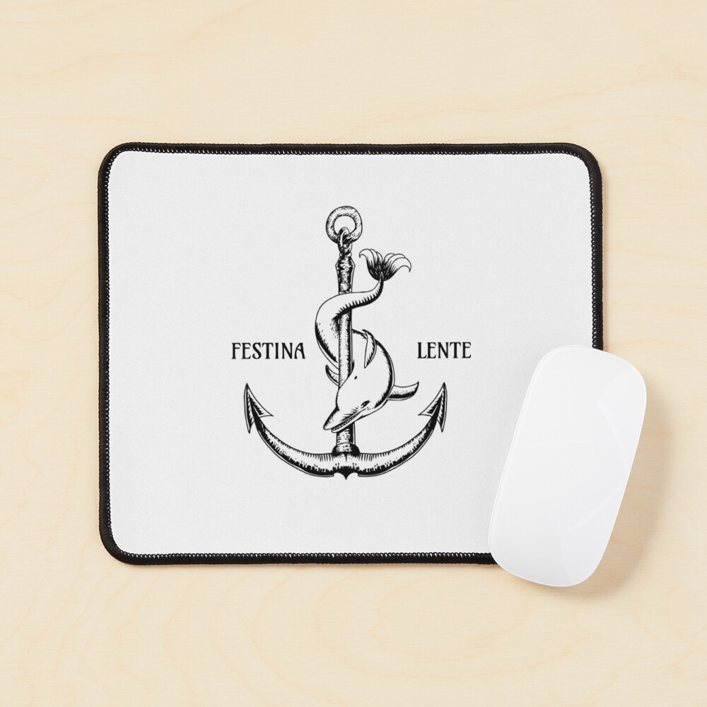 "Festina Lente Symbol Anchor Dolphin Make Haste Slowly " Sticker for ...
