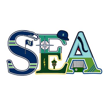 "Seattle City Sports" Sticker for Sale by loholtdesign | Redbubble