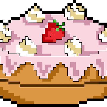 "Strawberry pink cake pixel art" Sticker for Sale by Gabriele Marcucci ...