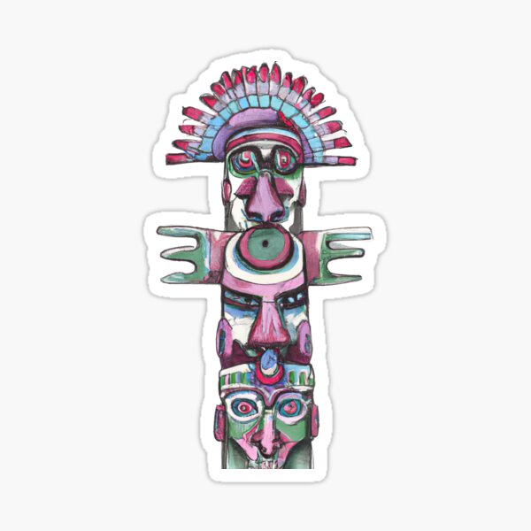 "Native American Indian Totem Pole" Sticker for Sale by ASwissBear ...