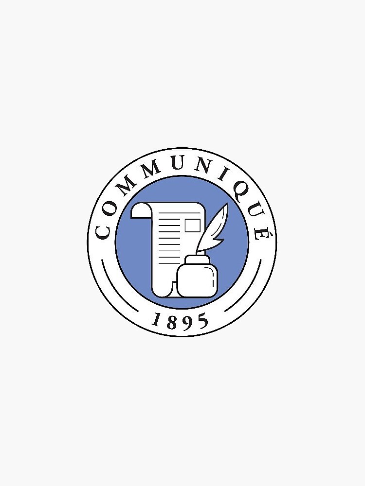 Pegatina «Logotipo del círculo de comunicado» de Communique-CU | Redbubble