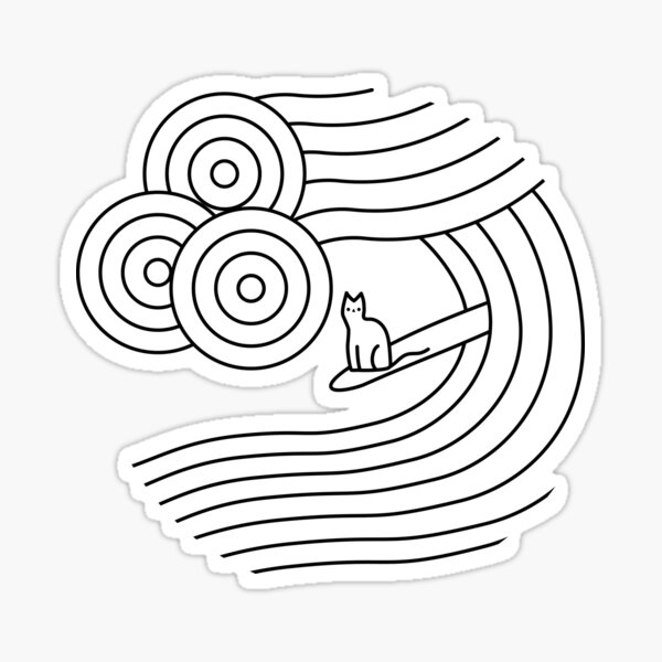 "Cats on Waves No.1 Black" Sticker for Sale by JDP--Designs | Redbubble