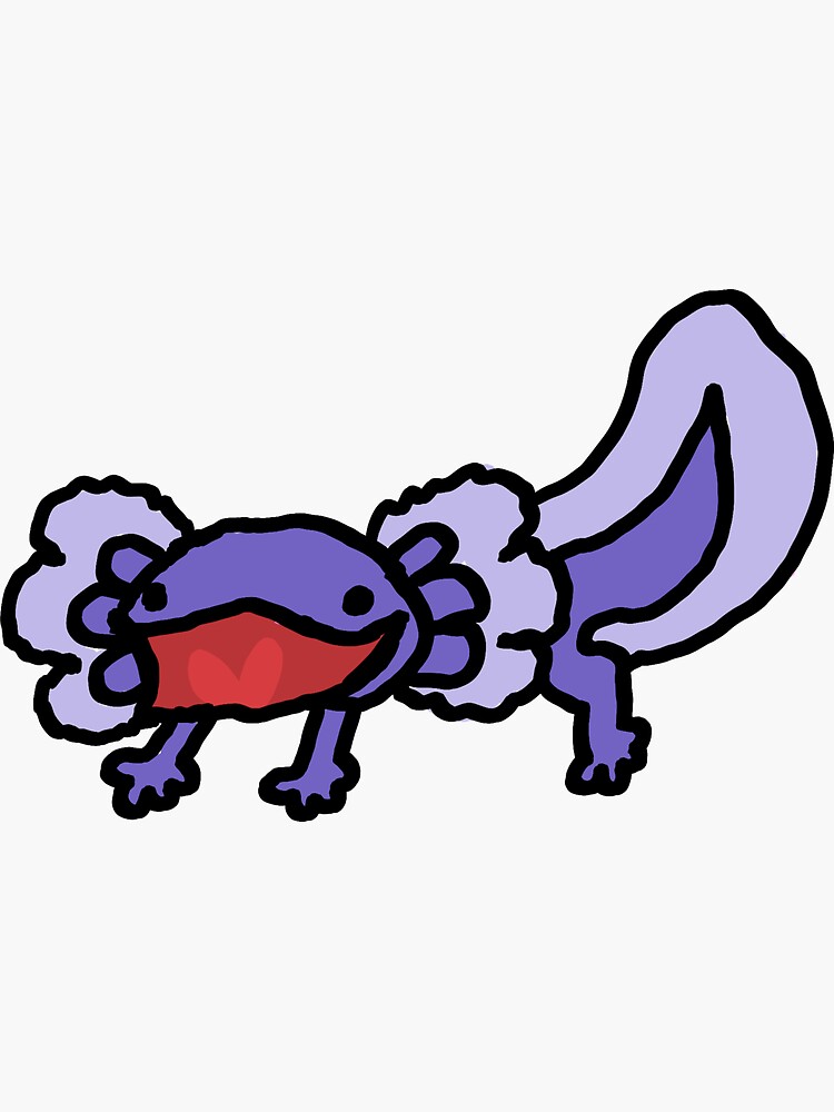 "Purple Axolotl " Sticker for Sale by BlazePapaya | Redbubble