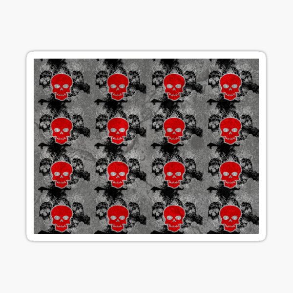 "Skull pattern, red skull object,flower" Sticker for Sale by Degiab ...