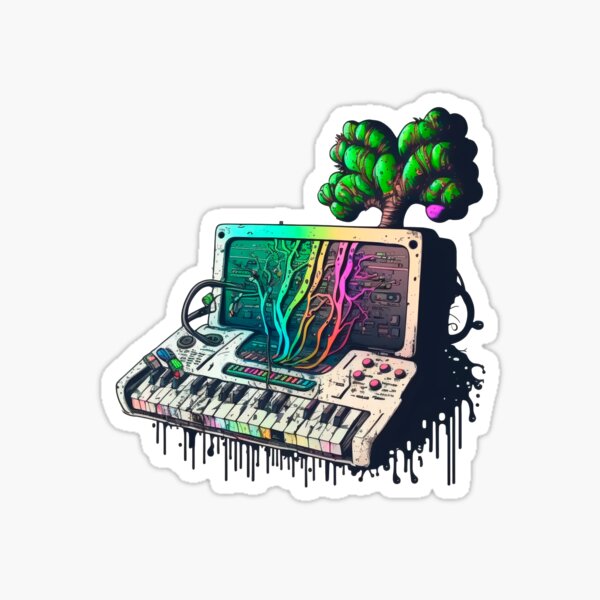 "Ancient Synth" Sticker for Sale by deliciousrecart | Redbubble