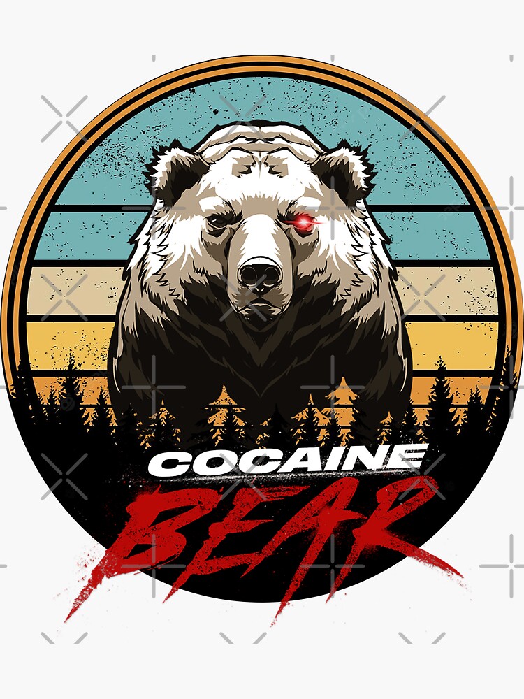 "Cocaine Bear - RETRO Style" Sticker for Sale by Pi-Artist | Redbubble