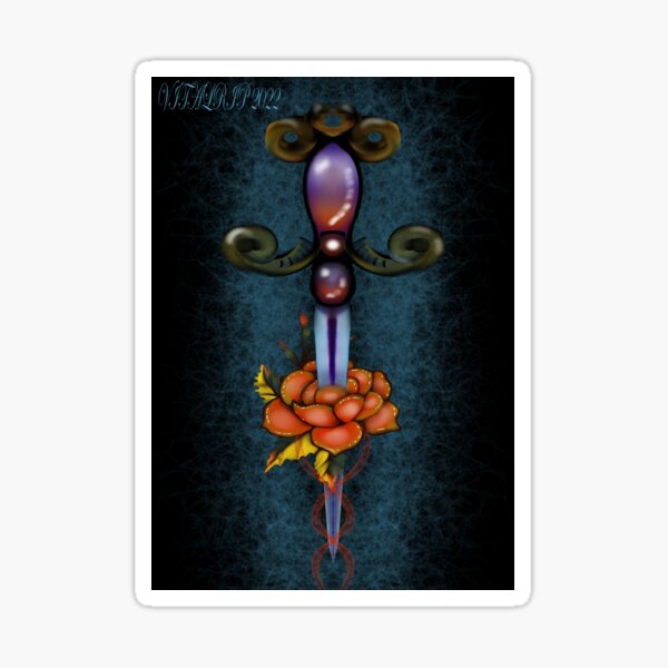 "pink heart dagger" Sticker for Sale by VITALRIP | Redbubble