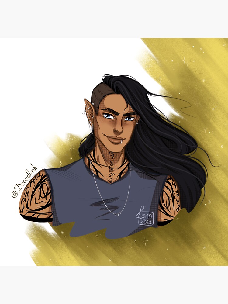 "Ruhn Danaan print" Sticker for Sale by DoodlingLenn | Redbubble