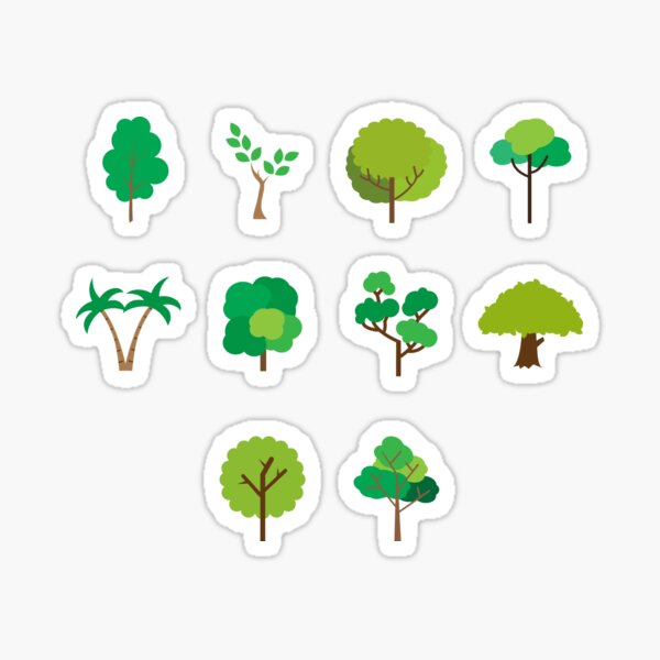 "Tree Set" Sticker for Sale by stikitot | Redbubble