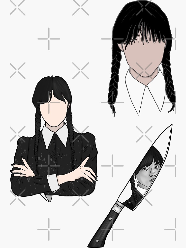 "wednesday addams pack" Sticker for Sale by atlasbackache | Redbubble