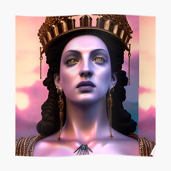 "3d degital art wallpaper vaporewave aesthetic metaverse queen" Poster ...