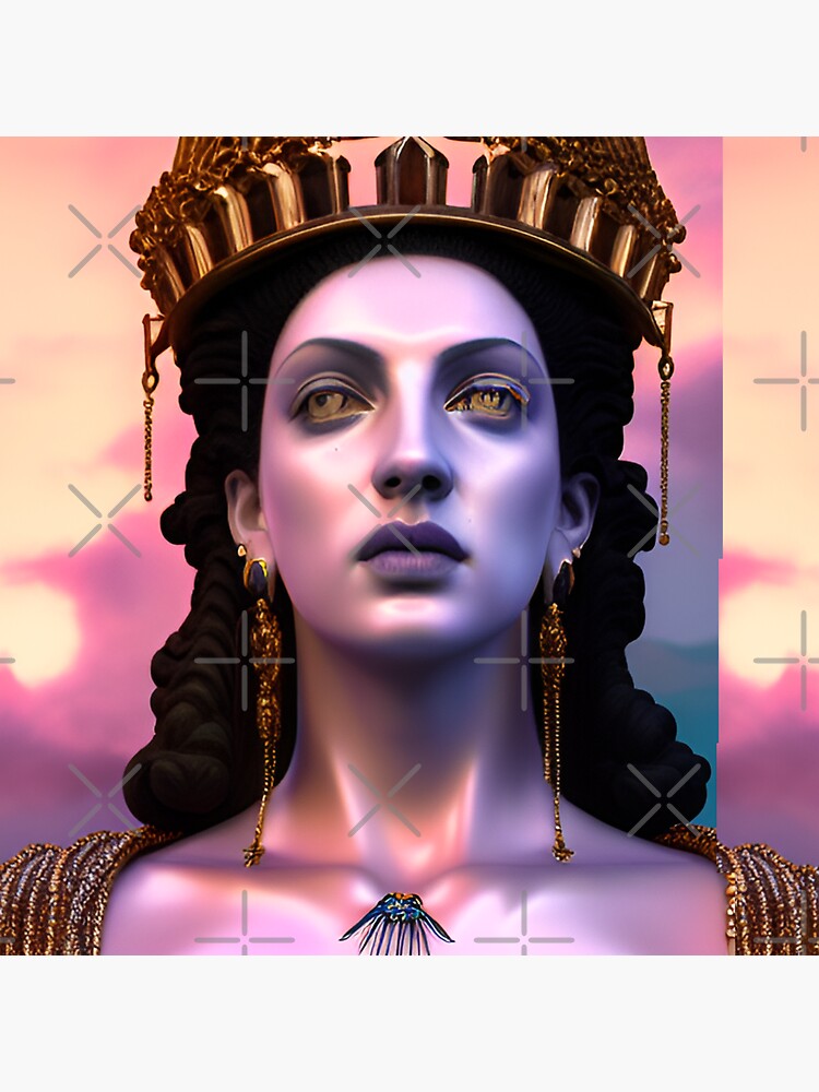 "3d degital art wallpaper vaporewave aesthetic metaverse queen" Sticker ...