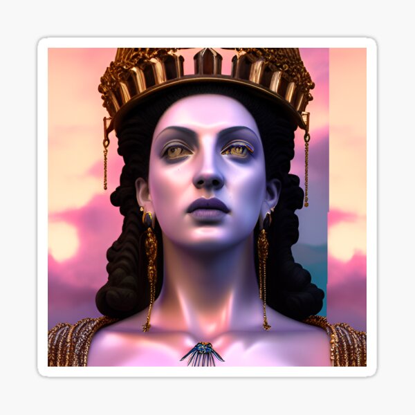 "3d degital art wallpaper vaporewave aesthetic metaverse queen" Sticker ...