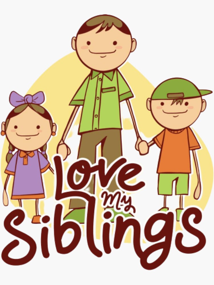 "I love my Siblings with three kids holding hands" Sticker for Sale by ...