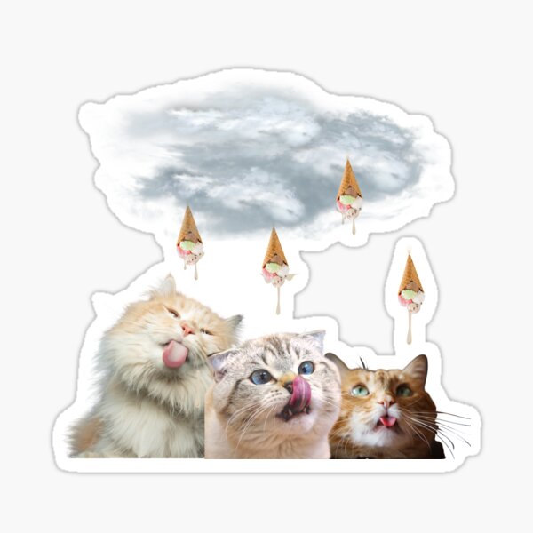 "Orange Tabby Cat Ice Cream" Sticker for Sale by Chahoumdesign | Redbubble