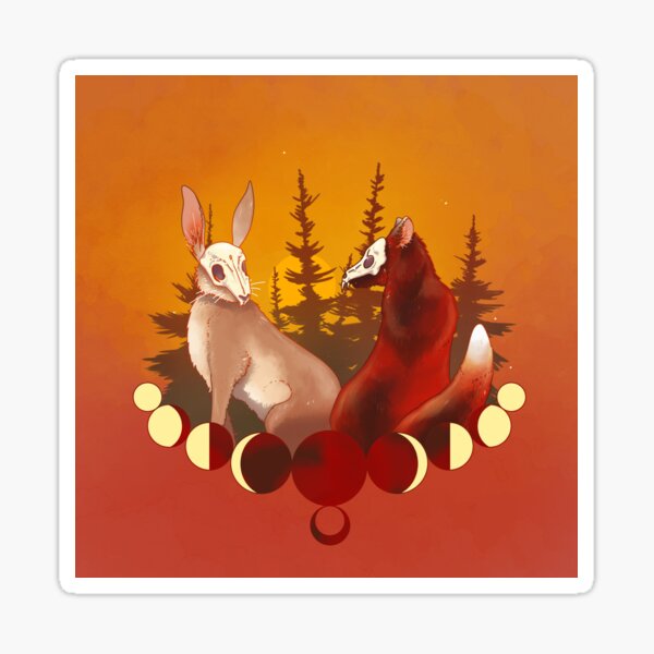 "The Fox and the Rabbit" Sticker for Sale by FoxAndRabbitArt | Redbubble