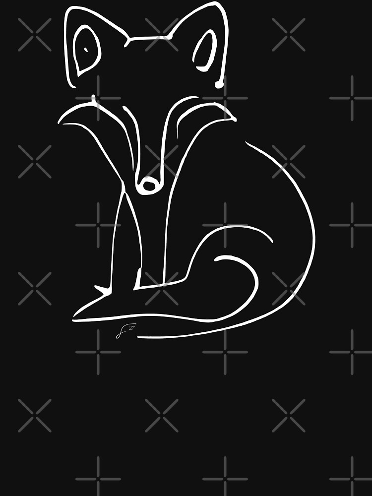 "Fox Line Art Drawing - Good ol' Fox Critter Minimalistic Digital Line ...