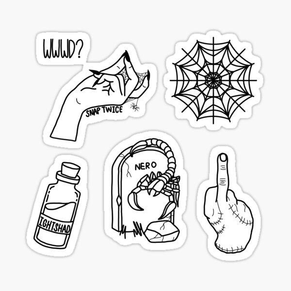 "wednesday sticker set" Sticker for Sale by ventumpluviam | Redbubble