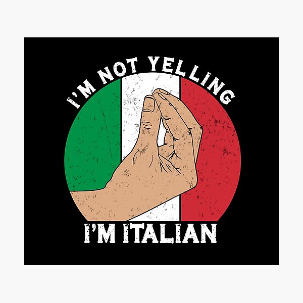 "Italian Hand Gesture Sing Language Funny Italy Flag" Photographic ...