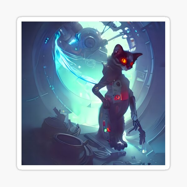 "Evil Genius Cat " Sticker for Sale by matsinka | Redbubble