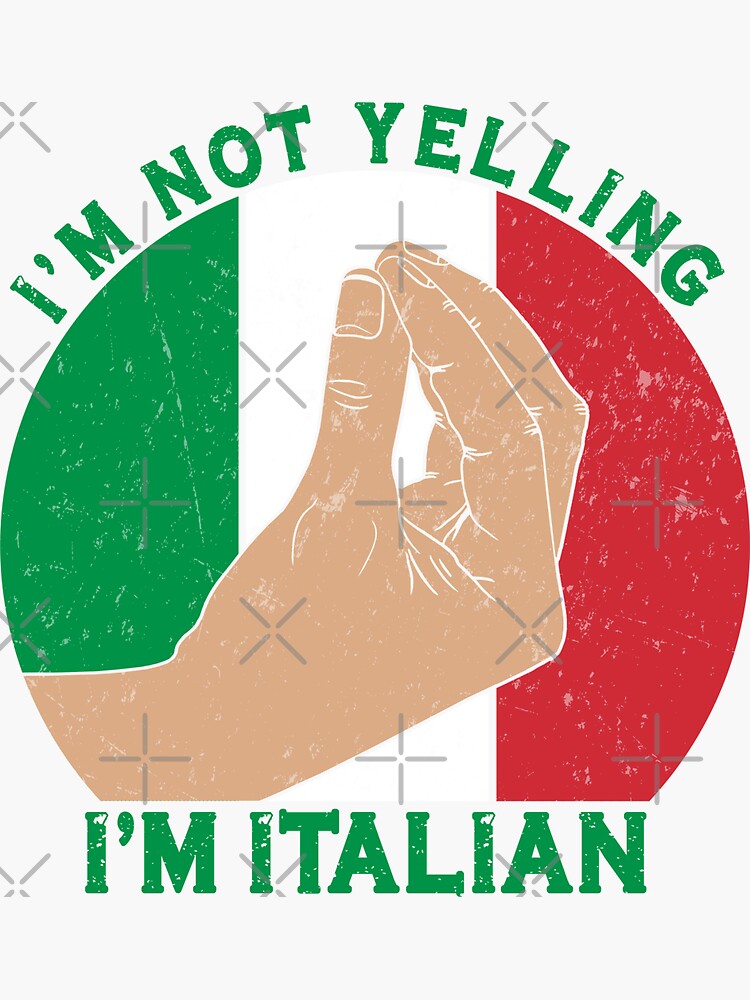 "Italian Hand Gesture Sing Language Funny Italy Flag" Sticker for Sale ...