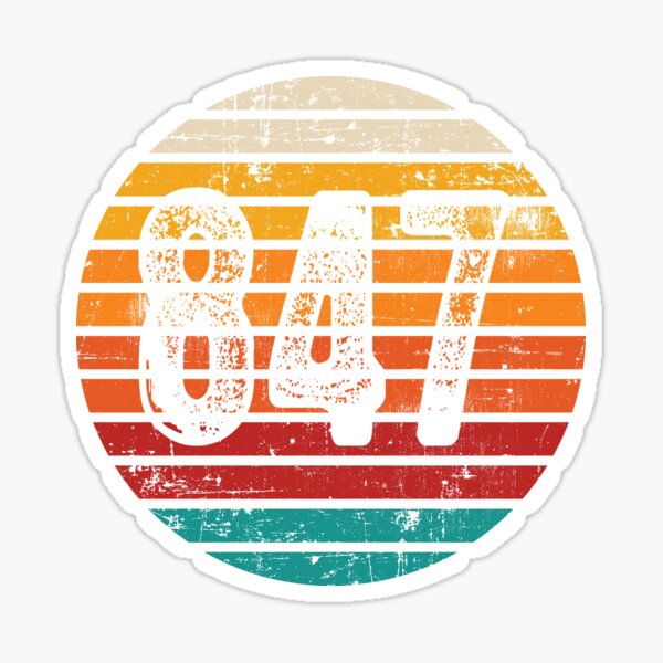 "Distressed Vintage Sunset 847 Area Code" Sticker for Sale by ...
