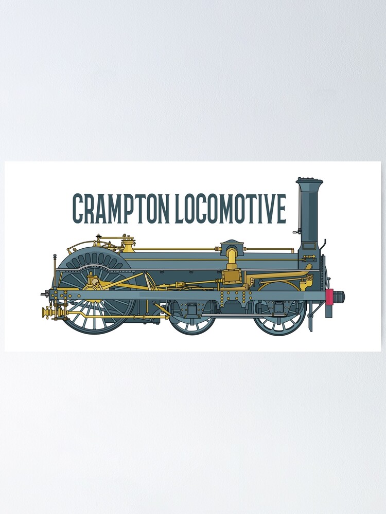 Poster « Cadeau de diagramme de locomotive à vapeur Crampton 1846 ...