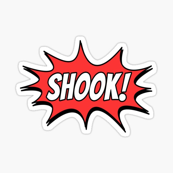 "SHOOK!" Sticker for Sale by EllyMellow | Redbubble