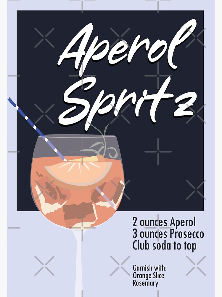 Aperol Spritz Cocktail Art Premium Matte Vertical Poster