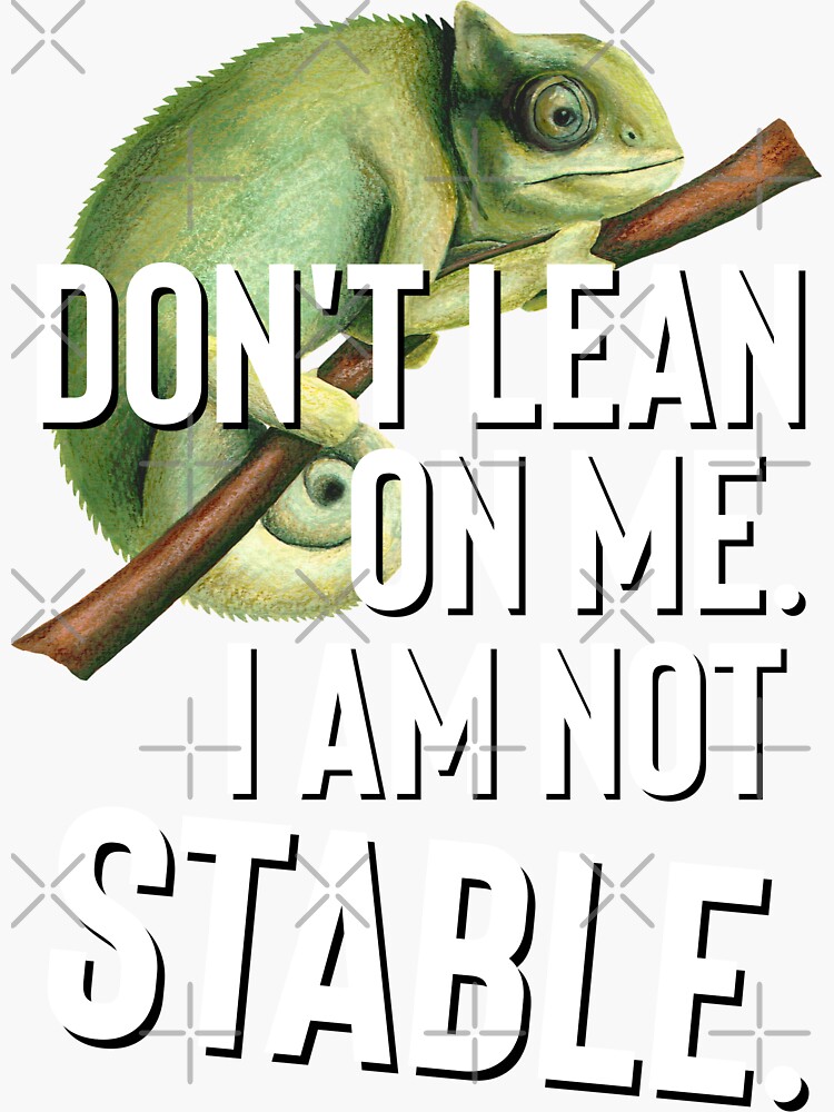 "Don't Lean On Me I Am Not Stable" Sticker for Sale by Reconocer ...