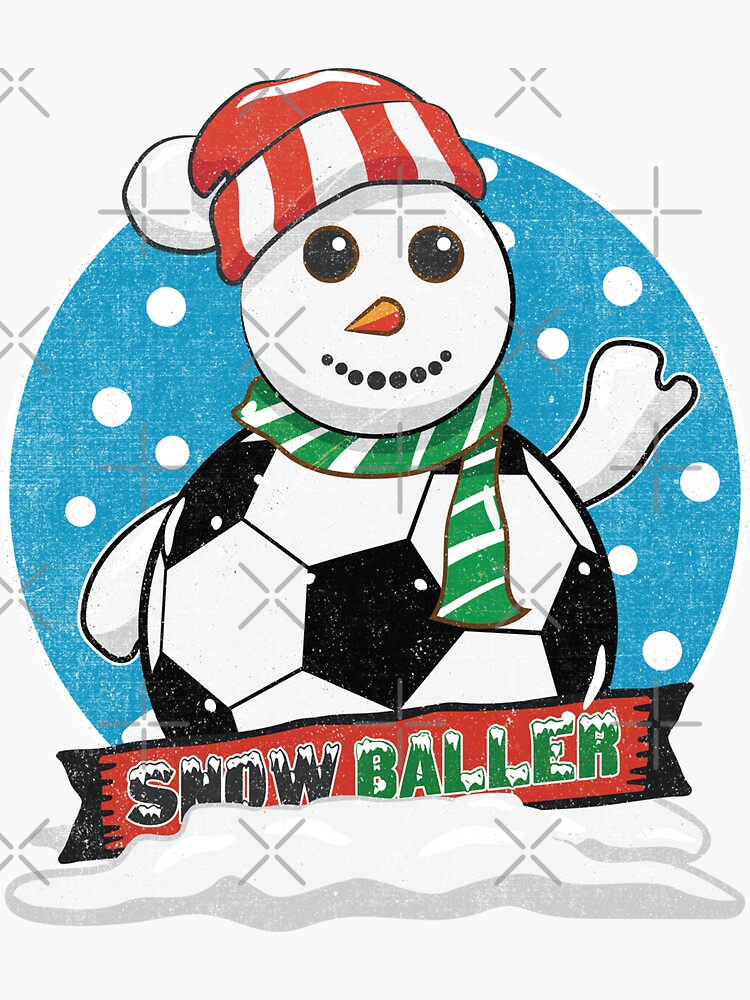 Pegatina «Muñeco de nieve navideño de fútbol (Snow Baller)» de Numero14 ...