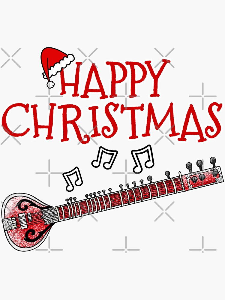 "Christmas Sitar Musician Xmas 2022" Sticker for Sale by doodlerob ...