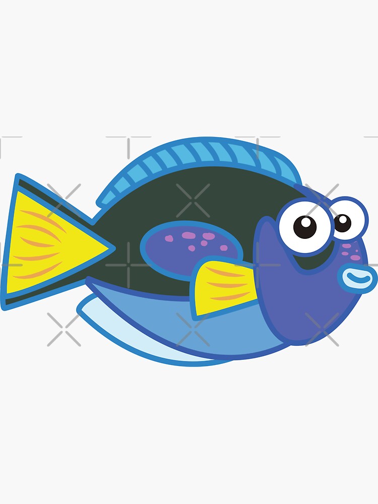 "Blue tang" Sticker for Sale by Animster | Redbubble
