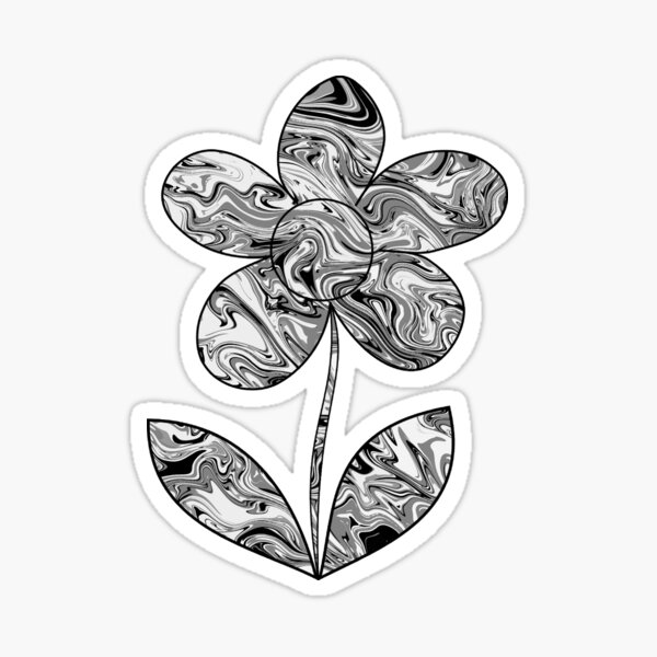 "Black and White Abstract Swirls" Sticker for Sale by awsomepatterns ...