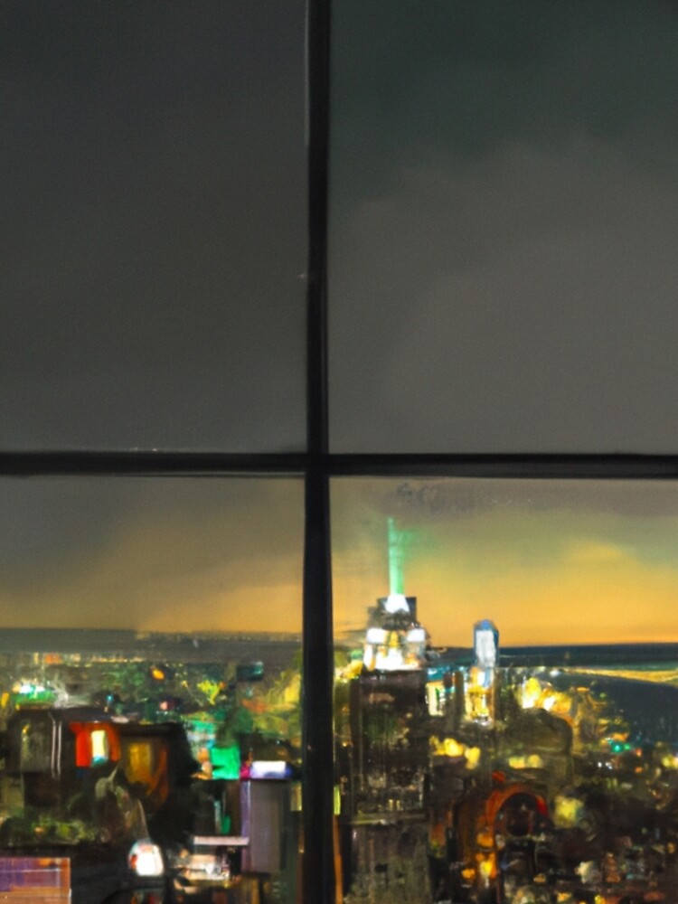 "A window overlooking NYC skyline" Poster for Sale by CatahoulaDoo ...