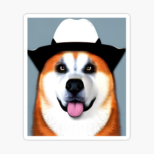 "Cowboy Akita dog, Akita dog breed" Sticker for Sale by CorneliusDesign ...