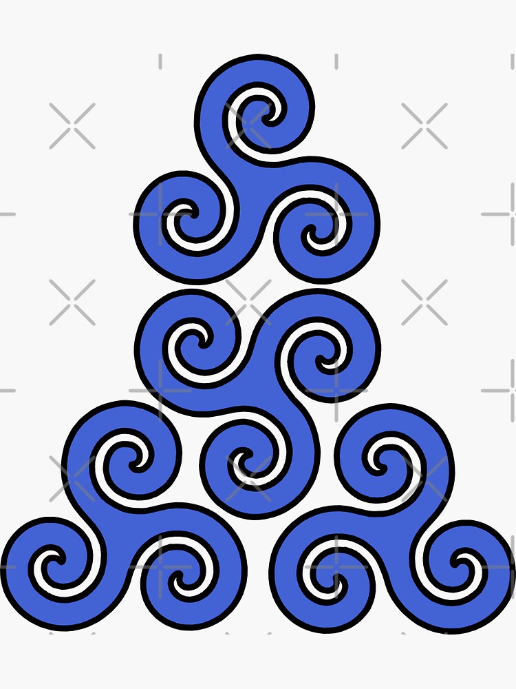 "Triskelion Tree in Blue" Sticker for Sale by janraydesigns | Redbubble