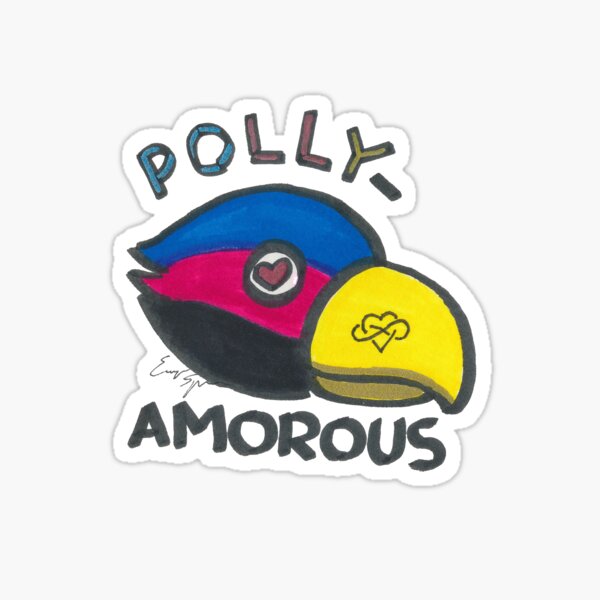"Polyamorous Pun" Sticker for Sale by dragonwriterart | Redbubble