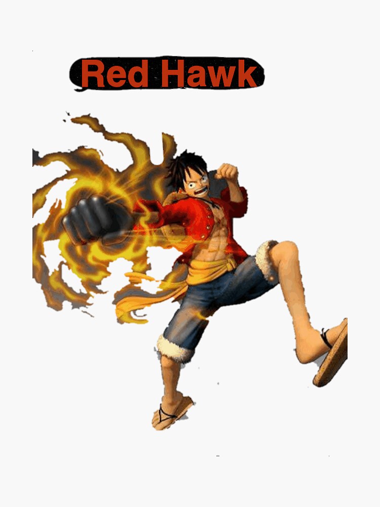 "Red hawk one piece luffy" Sticker for Sale by Funnyluky | Redbubble