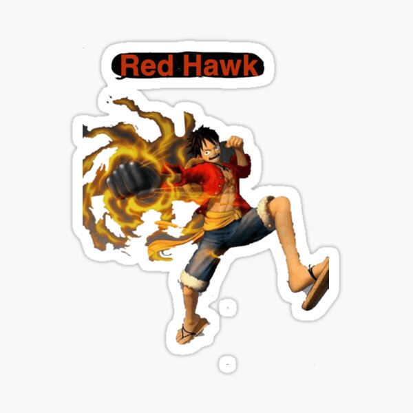 "Red hawk one piece luffy" Sticker for Sale by Funnyluky | Redbubble