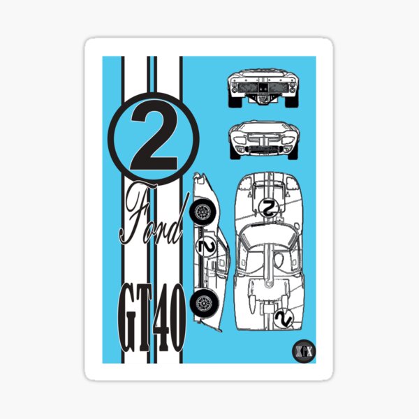 " Ford GT40 bitmap illustration" Sticker for Sale by XGenrationX ...