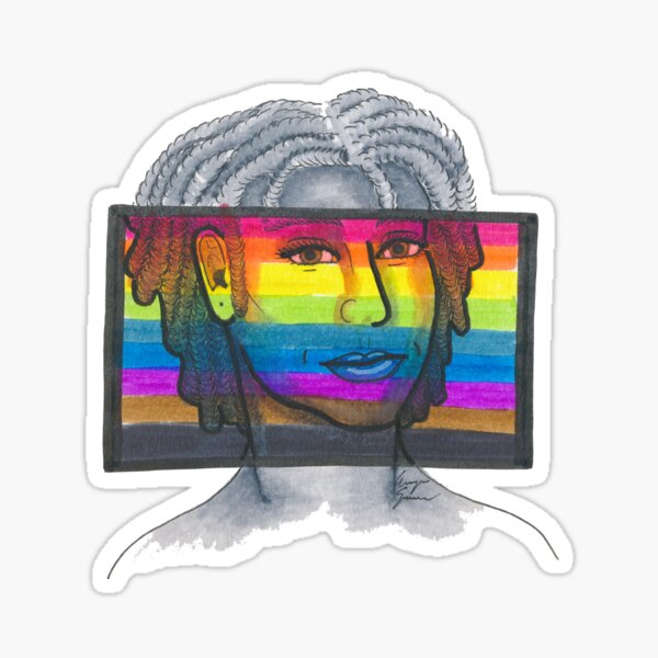 "Rainbow Girls (Black)" Sticker for Sale by dragonwriterart | Redbubble