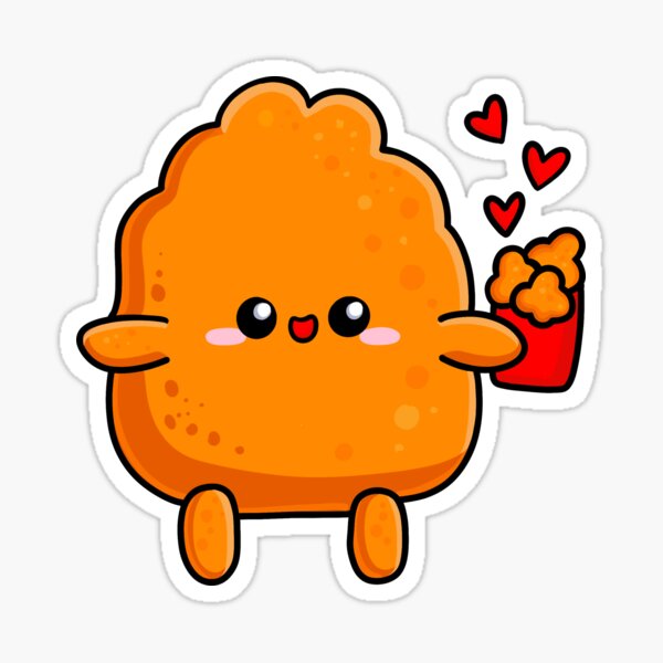 "Cute Chibi Chicken Nugget" Sticker for Sale by SpaceTruck | Redbubble