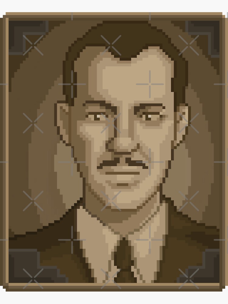 "Pixel Portrait of Andrew Ryan - BIOSHOCK" Sticker for Sale by ...