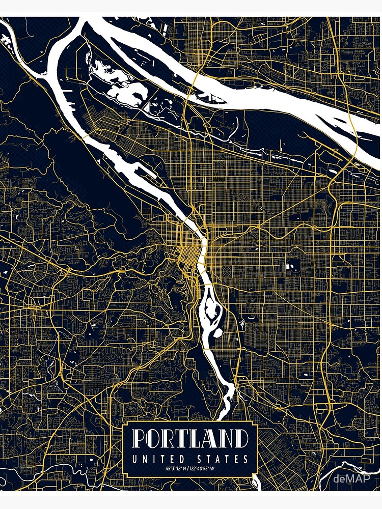 Printable Map Of Oregon Cities Vintage Oregon City Oregon Map Poster,